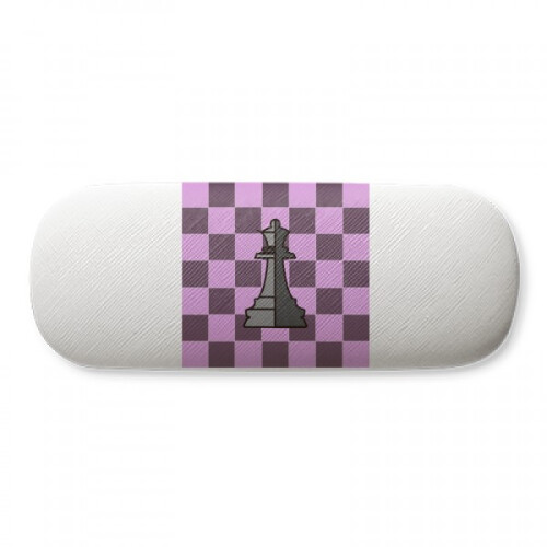 Checkerboard Queen White Word Chess Glasses Case Eyeglasses Hard Shell ...