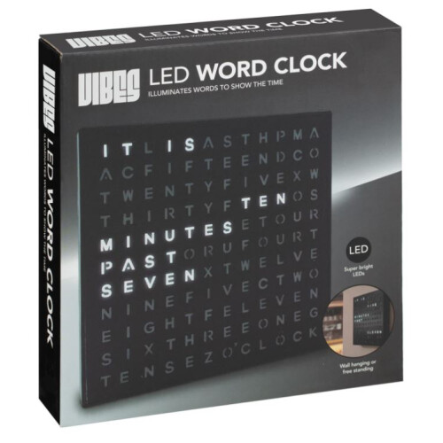 New Unique Vibes LED Word Clock combine sleek design with unique twist ...
