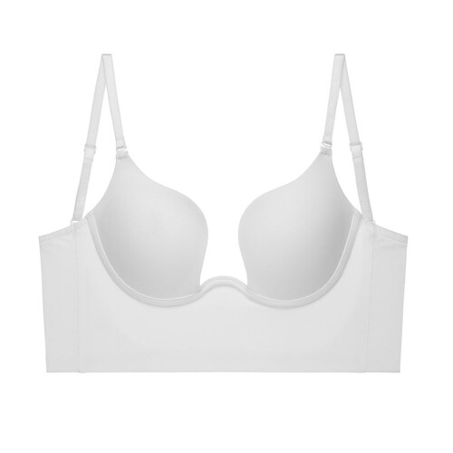 (White, 36A/80A) Underwear sexy big backless beautiful back bra halter bra with steel ring on OnBuy