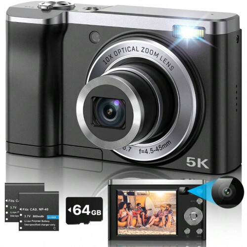 5K Digital Camera 5600 Megapixel, Auto-Focus, 10x Optical Zoom ...