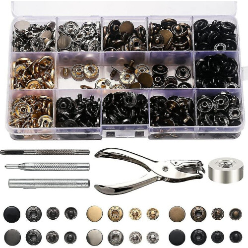 Snap Button Clasps Kit, 120 Set Metal Snaps Button Press Studs with ...