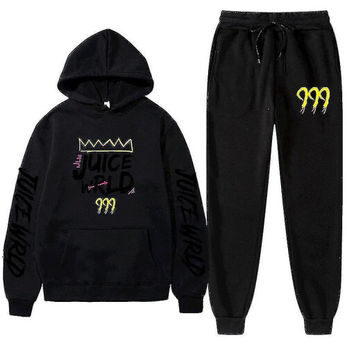 (M, black 1) New Juice World Hoodie Suit Sweatshirt + Jogging Pants ...