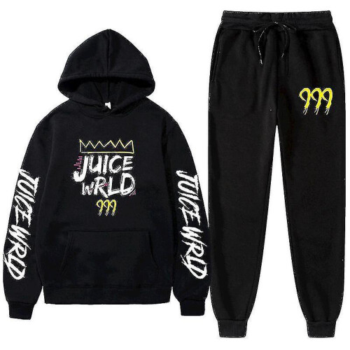 (L, black) New Juice World Hoodie Suit Sweatshirt + Jogging Pants Juice ...