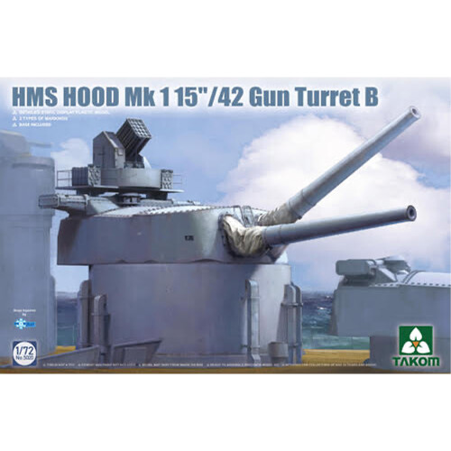 Takom 5020 HMS Hood Mk1 15"/42 Gun Turret B 1:72 Model Kit on OnBuy