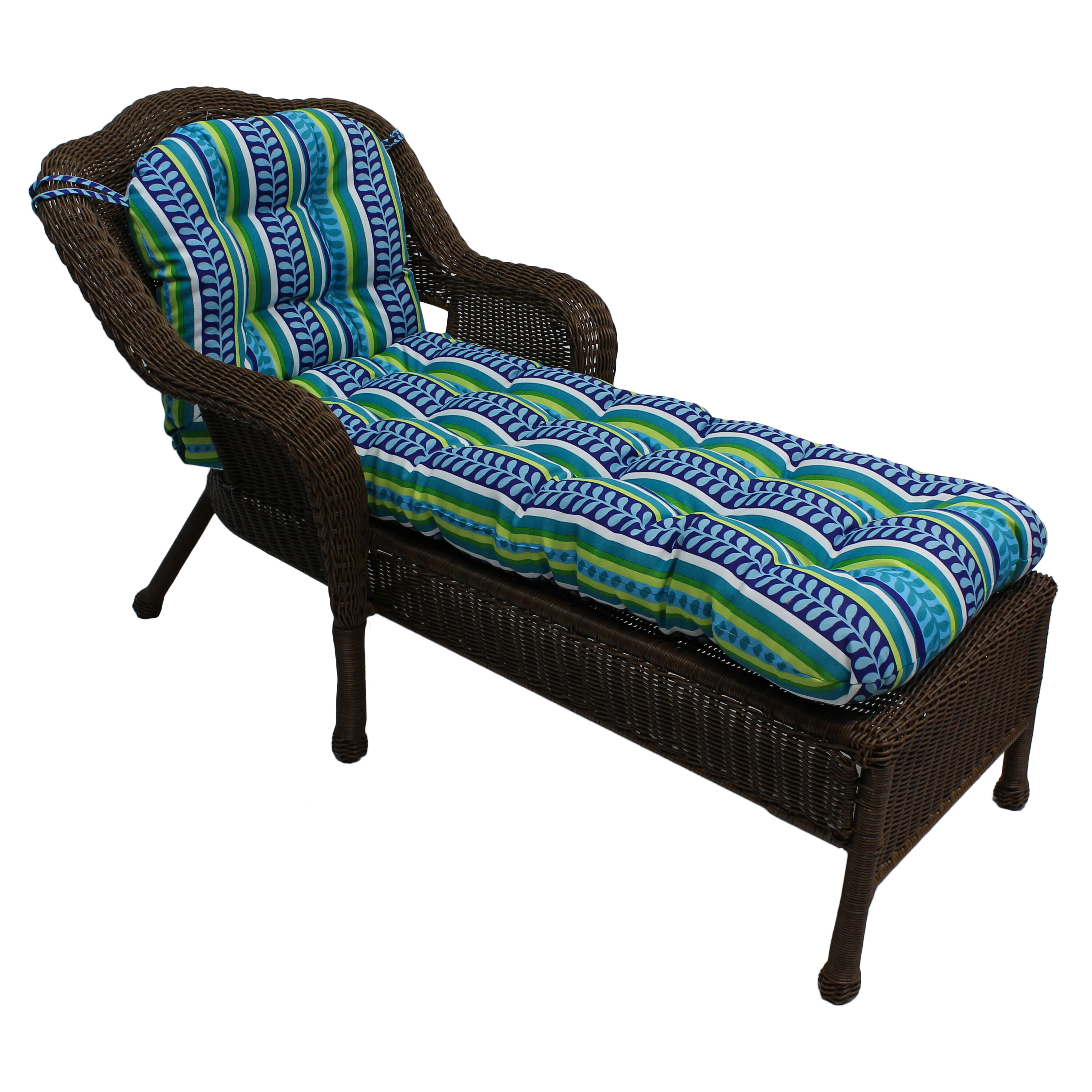 74-inch by 19-inch U-Shaped Outdoor Tufted Chaise Lounge Cushion - Pik ...