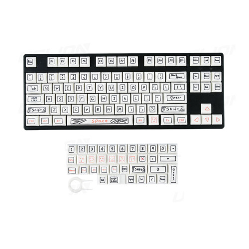 Keycap Keyboard White Notes Theme 125 Anime Keys Mechanical Keycaps For ...