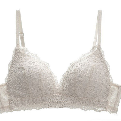 (White, 34A/75A) Sexy Lace Underwear Thin Triangular Cup Wireless Student Bra on OnBuy
