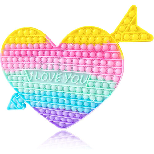 Big Jumbo Heart Pop Fidget Toy It Valentine's Day Girls Giant Large ...