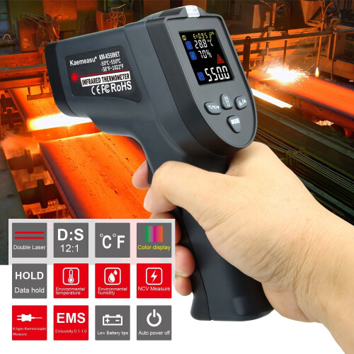 Upgraded -50~550 Non-contact Dual Laser Infrared Thermometer with K ...
