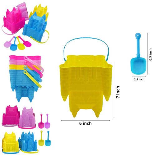 Plastic Colorful Beach Bucket Toy Set For Kids Includes Large And Small ...