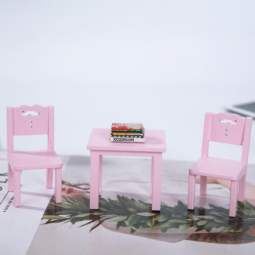 (Pink) Bebetter 3 Pcs Kids Table Chair Simulation Furniture Mini Chair ...