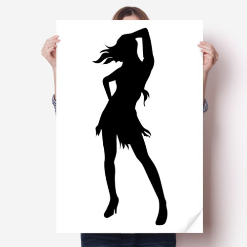 Hot Beautiful Woman Pose Outlines Sticker Decoration Poster Playbill ...