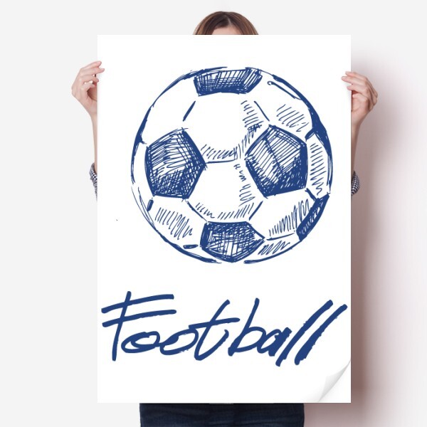 Simple Cartoon Football Blue Pattern Sticker Decoration Poster Playbill ...
