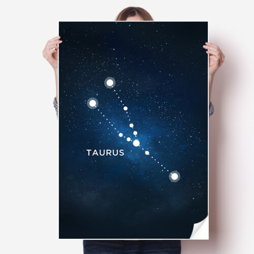 Taurus Constellation Zodiac Sign Sticker Decoration Poster Playbill ...