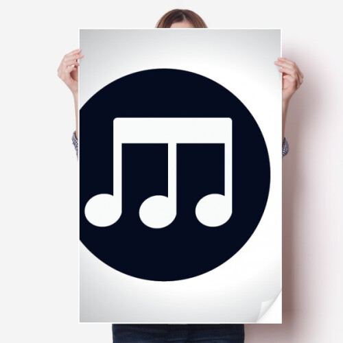Triple-quaver Music Notes Black Sticker Decoration Poster Playbill ...