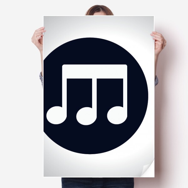 Triple-quaver Music Notes Black Sticker Decoration Poster Playbill ...