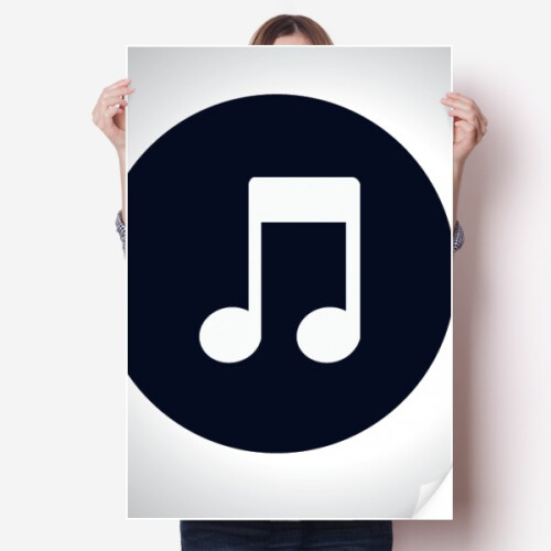 White Doubled-quaver Music Notes Sticker Decoration Poster Playbill ...