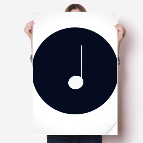 White Music Crotchet Notes Black Sticker Decoration Poster Playbill ...