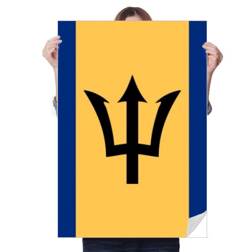 Barbados National Flag North America Country Sticker Decoration Poster ...