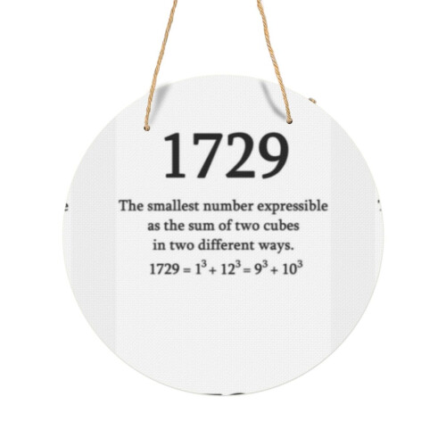 (1729 Math Mathematician Hardy Ramanujan Number Nerd=6133) Round Metal ...