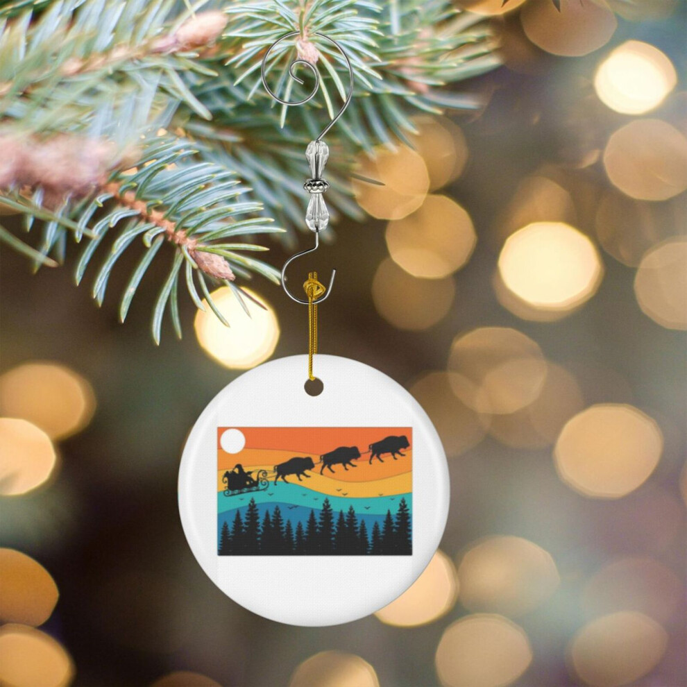 (Retro Christmas National Park Bison Buffalo Xmas Christmas-5271 ...