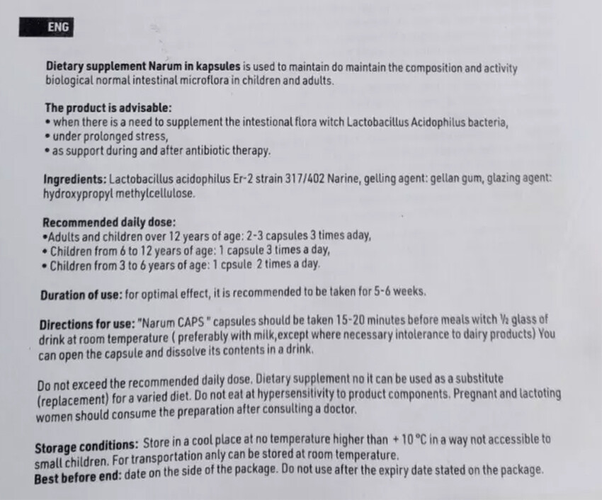 Narum Fast 200mg 30x Lactobacillus Acidophilus Probiotic FAST on OnBuy