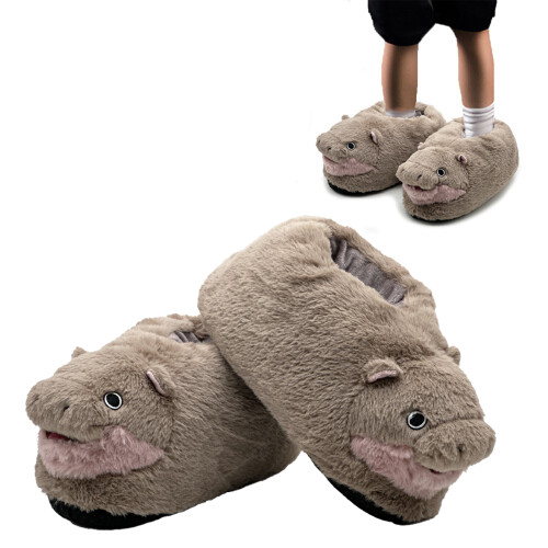 Cute Pygmy Hippo Plush Slippers for Men and Women on OnBuy