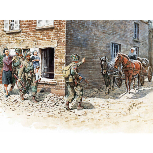 Master Box Models 1/35 ""France 1944"" - 5 Figures Set (3 U.S. Paratro ...