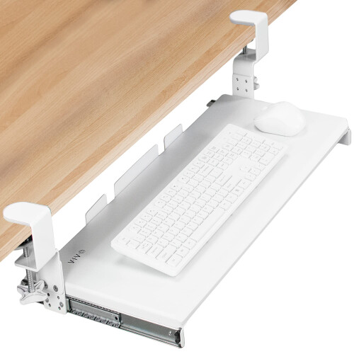 VIVO Large Height Adjustable Under Desk Keyboard Tray C-clamp Mount S ...