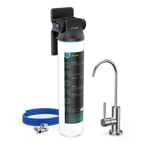 Frizzlife SW20F Under Sink Water Filter System with Brushed Nickel Fau ...
