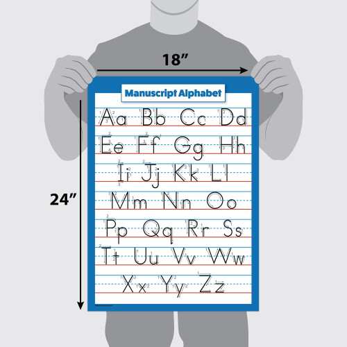 ABC Alphabet - Cursive Chart & Manuscript Poster - Laminated 2 Poster ...