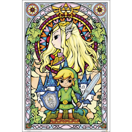 Pyramid America Legend Of Zelda Stained Glass Video Game Gaming Cool W ...