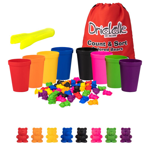 Colorful Counting Bears with Matching Cups - 80 Bears - Sort Count ...