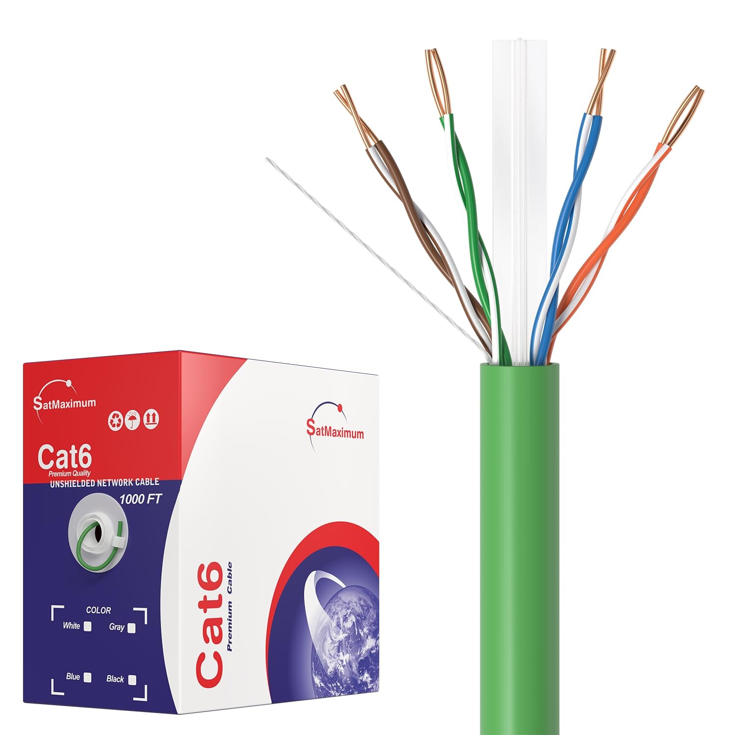 Cables Direct Online CAT6 Cable 1000ft Pull Box Solid Ethernet LAN UTP ...