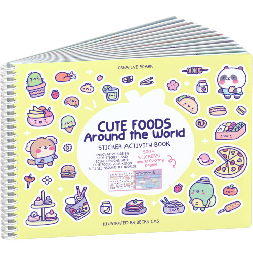 Cute Foods Around The World Sticker + Coloring Book (500+ Food Stickers ...