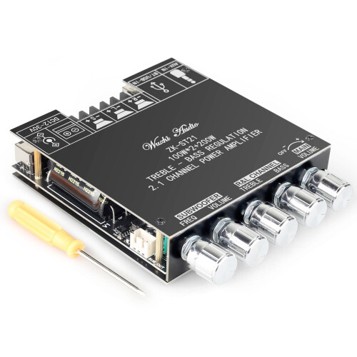 ZK-ST21 TPA3221 Bluetooth Power Amplifier Board with Subwoofer 2.1 Channel 100W?2+200W 12V-30V ...