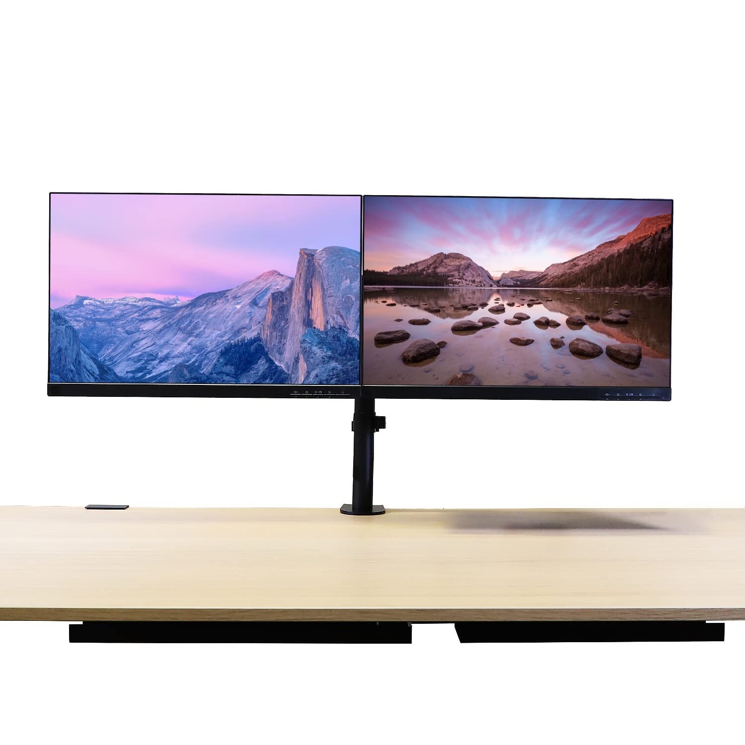 AEONS Dual Monitor Desk Mount Stand Adjustable Dual Arm Mount fits 27 ...