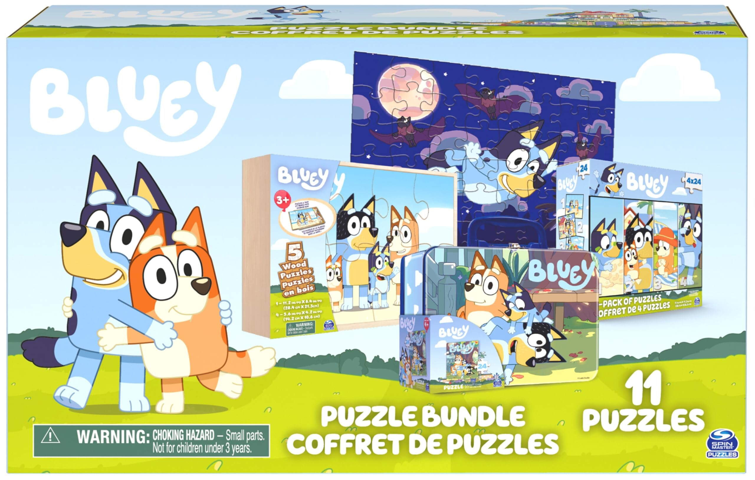 Bluey 11 Puzzle Bundle Set 8- and 24-Piece Wood Fuzzy & Die-Cut Jigsaw ...