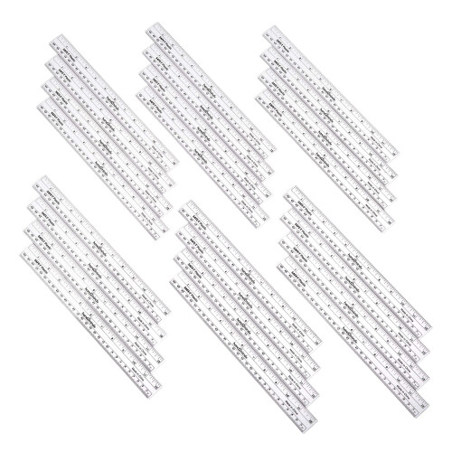 hand2mind Clear 12 Safe-T Plastic Ruler Set Safety Ruler with Inches ...