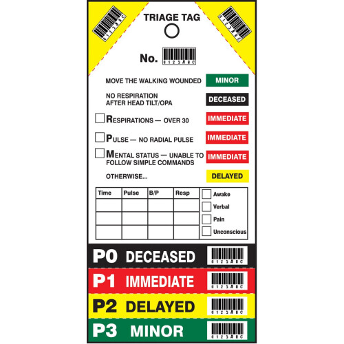 Accuform 50 Triage Tags with Perforations to The Proper Injury Level ...