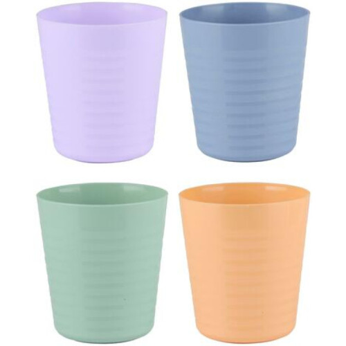 4PCS 230ML Stackable Lightweight Kids Plastic Cups Reusable Cup Set on ...