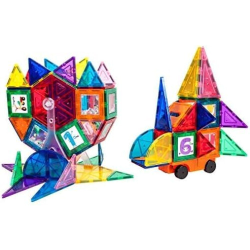 PicassoTiles 120pc Master Builder Magnetic Building Block Construction ...