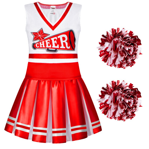 Spooktacular Creations Kids Cheerleader costume Red Cheerleader Outfit ...
