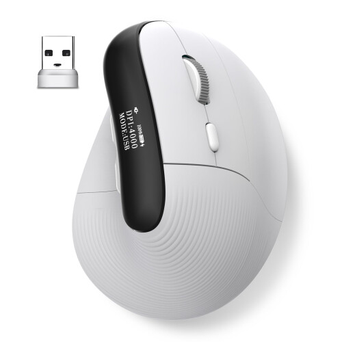 Eelexa Wireless Ergonomic Vertical Mouse with OLED Screen Display for ...