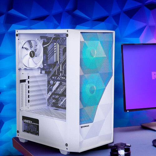 Raidmax Meshian PC Case Mid-Tower Gaming PC Case with Diamond Mesh ...