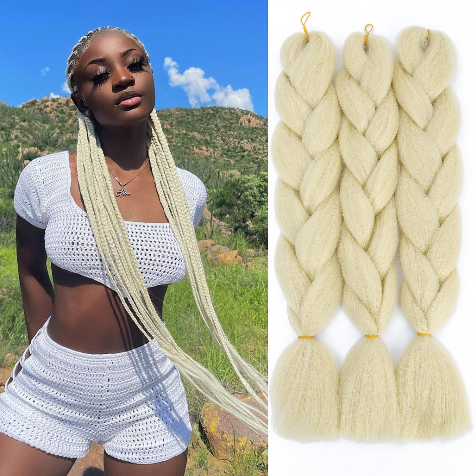 Blonde Braiding Hair Synthetic Hair for Braiding Braids Hair Extensions ...