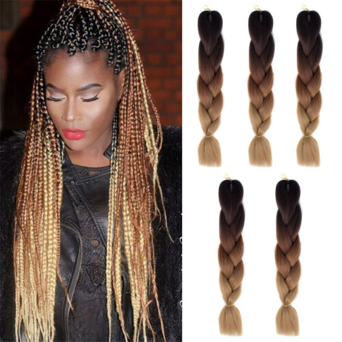Kanekalon Ombre Braiding hair synthetic Crochet braids twist 24inch ...