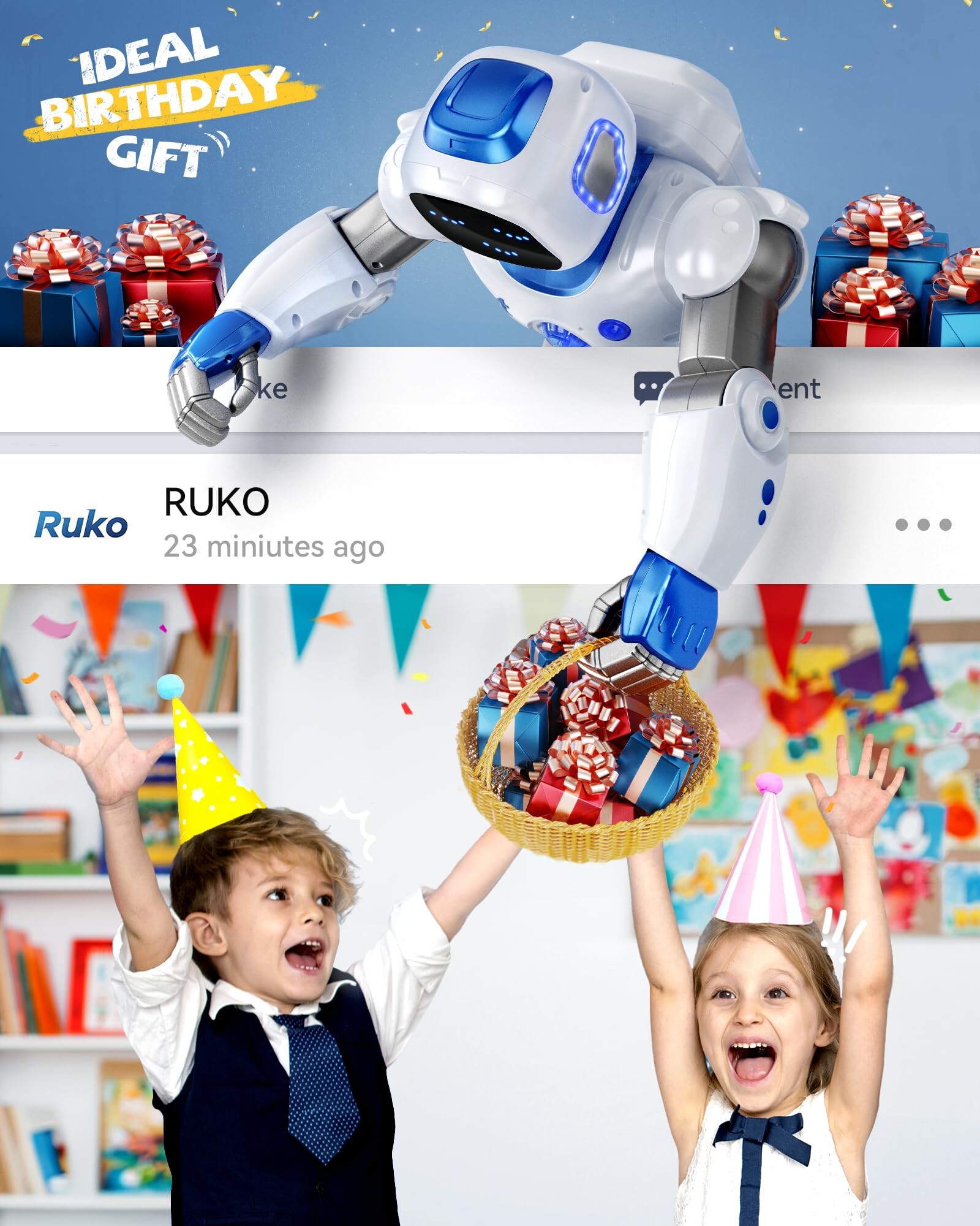 Ruko 1088 Smart Kids Robot - Large Programmable RC with Voice & App ...