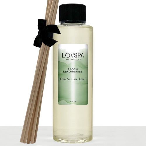 LOVSPA Sage & Lemongrass Reed Diffuser Refill Oil with Replacement Reed ...