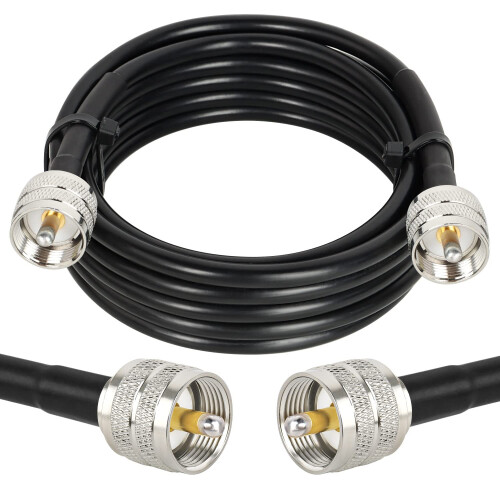 MOOKEERF CB Coax Cable 12ft RG8x Coaxial Cable UHF PL259 Male to Male Low Loss UHF Cable CB ...